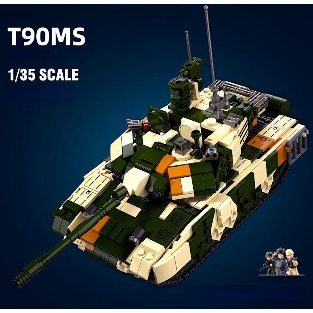 Mytopshop ใหม่ ชุดของเล่นตัวต่อ โมเดลรถถัง MOC T90MS MBT 1:35 เสริมการเรียนรู้เด็ก DIY 758 ชิ้น ...