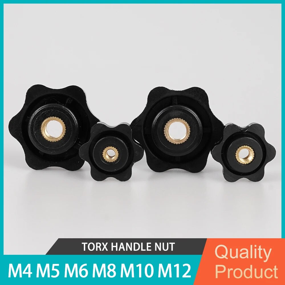Plum Bakelite Hand Tighten Nuts Clamp Knob Handle Thread Star Black Manual Thumb Nut M4 M5 M6 M8 ...