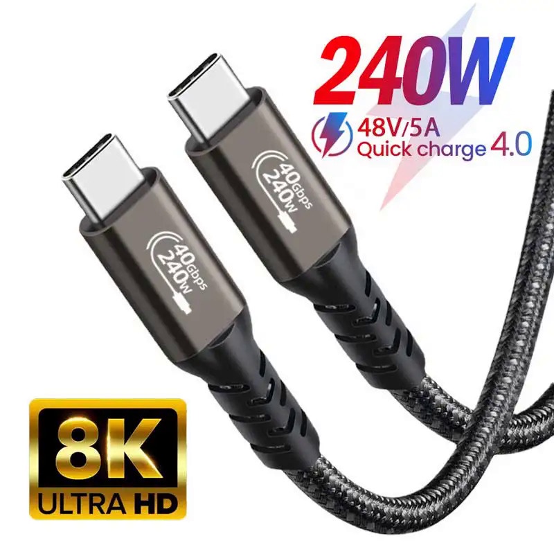 สายชาร์จเร็ว 240W USB4 Thunderbolt 3/4 40Gbps USB C 4K PD USB4.0 Gen3 | Shopee Thailand