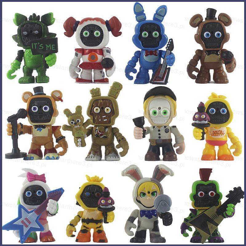 Ye โมเดลฟิกเกอร์ FNAF 12 ชิ้น พร้อมหน้ากาก 2 ชิ้น ของเล่นสําหรับเด็ก ...