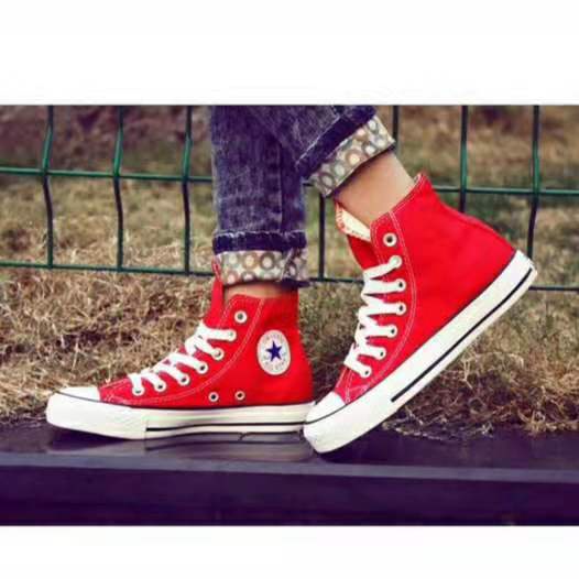 Converse All stay ผ้าใบทรงสูง แฟชั่นสีเทา รองเท้า free shipping ...