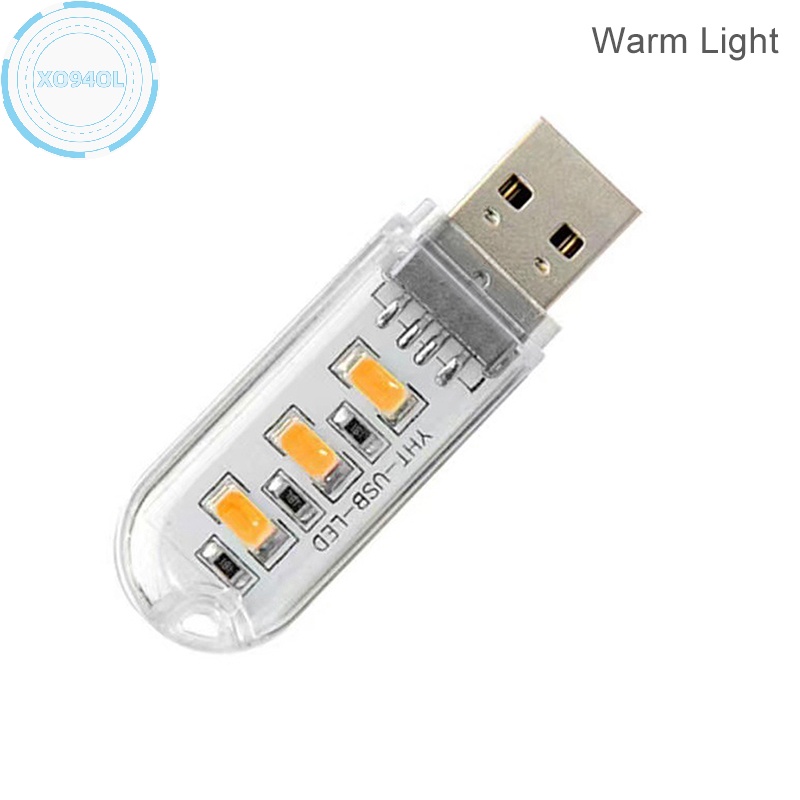 Xo94ol โคมไฟกลางคืน LED 3 ดวง USB 5V 3000K-7000K ขนาดเล็ก พกพาง่าย สําหรับแล็ปท็อป มือถือ TH ...