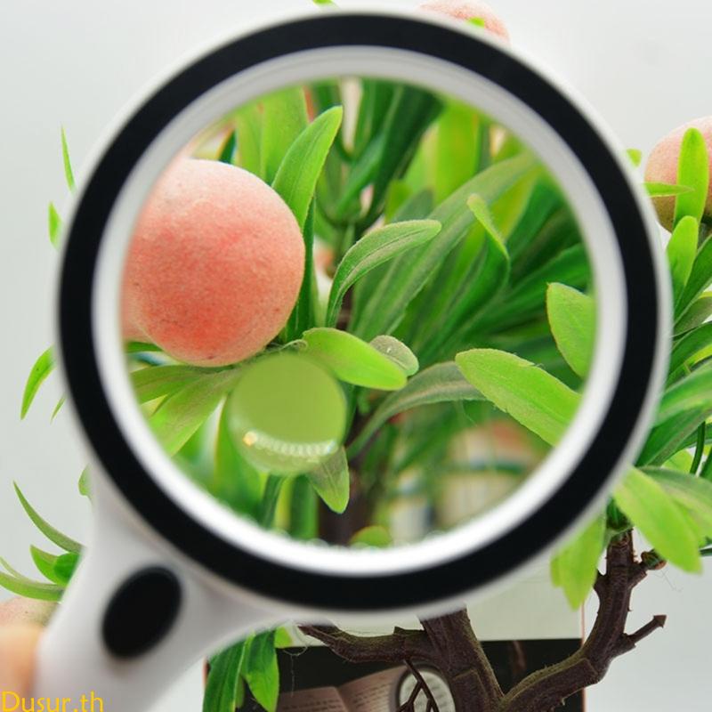 Dusur แว่นขยาย 20x พร้อมไฟ LED 13 ดวง สําหรับขยายเครื่องประดับ เหรียญ ...