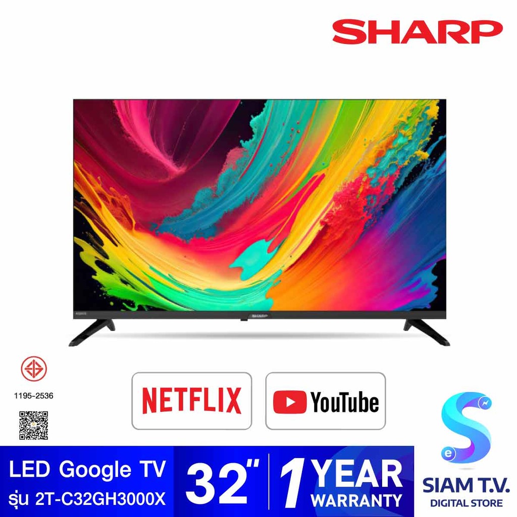 SHARP LED Google TV รุ่น 2T-C32GH3000X ขนาด 32 นิ้ว Wide Colour โดย ...