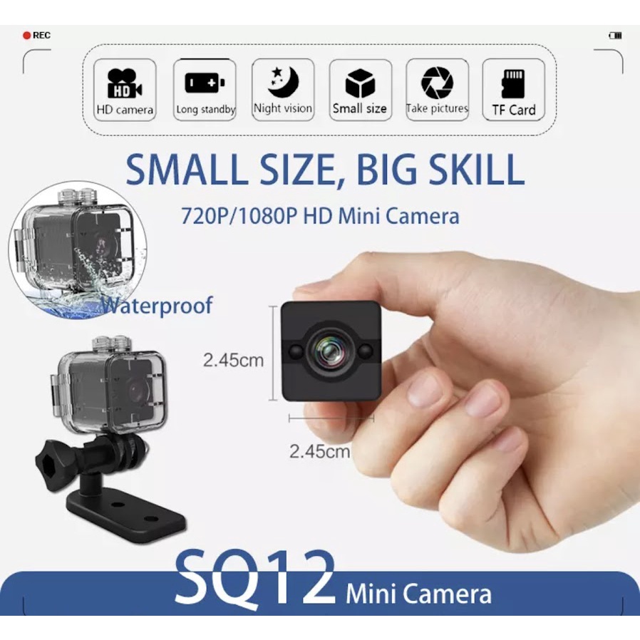 Full HD 1080p sq12 กล้องวิดีโอมุมกว้าง ขนาดเล็ก กันน้ํา HD DVR sq12 ...