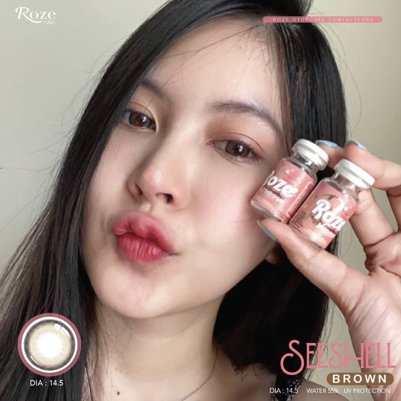 คอนแทคเลนส์ ไฮโดรเจล Roze Seeshell ค่าอมน้ำ55%ขนาดกลาง | Shopee Thailand