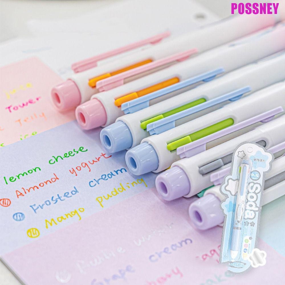 Possney Four-colors Gravity Pen, Multifunctional Stationery Four in One ...
