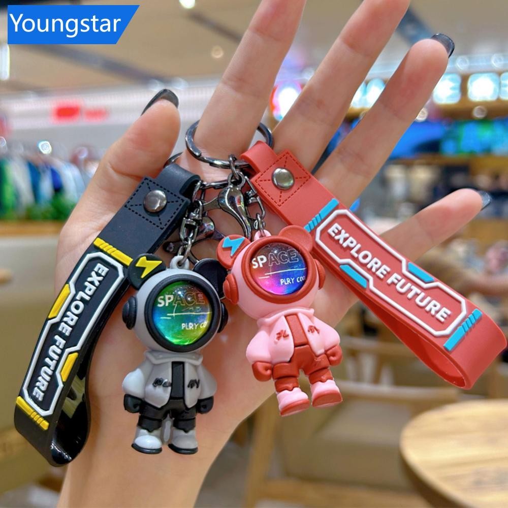 FYY พวงกุญแจรถจี้การ์ตูน Space Lightning Bear จี้พวงกุญแจ Delicate Simple Key Chain สําหรับสาว ...
