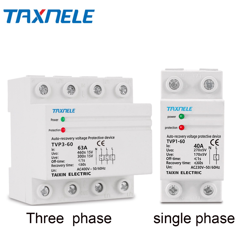 Taxnele อุปกรณ์ป้องกันแรงดันไฟฟ้าอัตโนมัติ 40A 63A 230V | Shopee Thailand