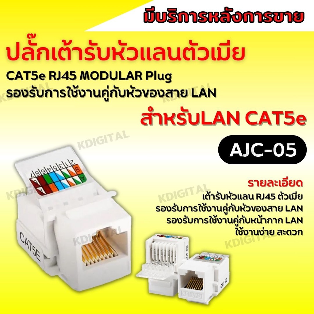 เต้ารับหัวแลนตัวเมีย CAT5E/CAT6 RJ45 MODULAR JACK / CAT5E/CAT6 | Shopee ...