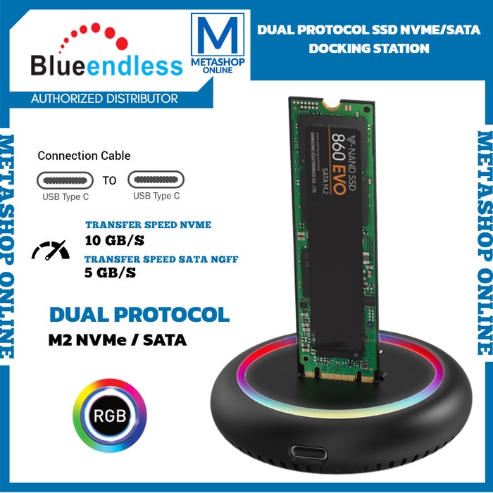 Blueendless แท่นวาง RGB Dual NVME NGFF SATA SSD M.2 USB 3.1 | Shopee Thailand