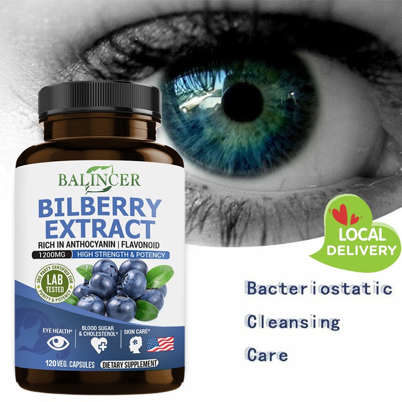 Bilberry extract supports eye health, improves and protects vision, and ...