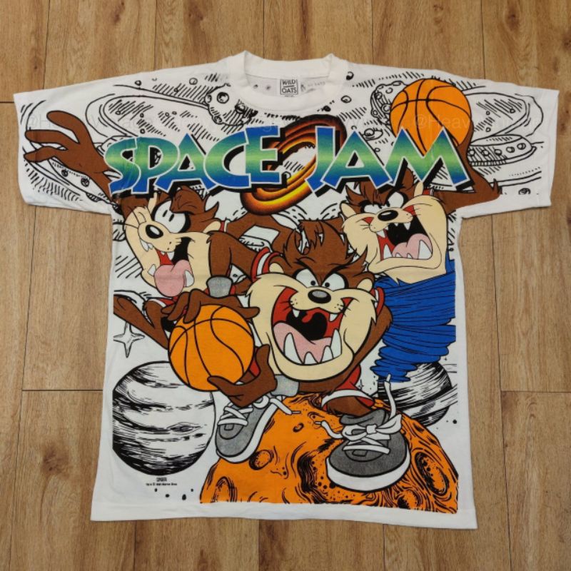 guo's shop **Tazmania SPACE JAM BOOTLEG OVERPRINT 1995 เสื้อยืดลําลอง ...