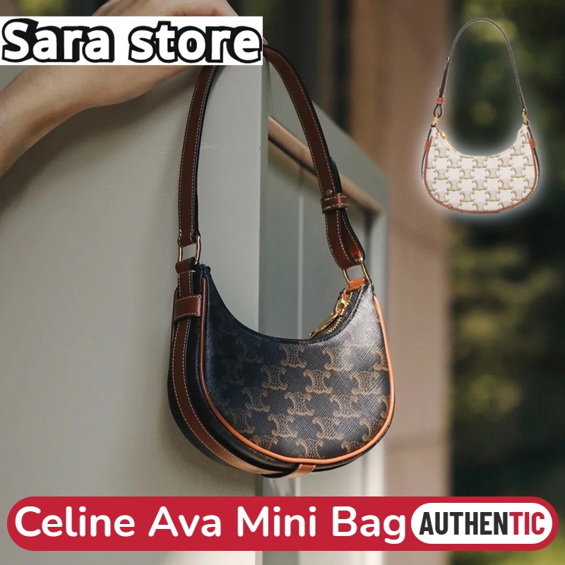 เซลีน CELINE AVA Mini Bag TRIOMPHE CANVAS 10I602 summer 16cm กระเป๋าสะพายผู้หญิง | Shopee Thailand