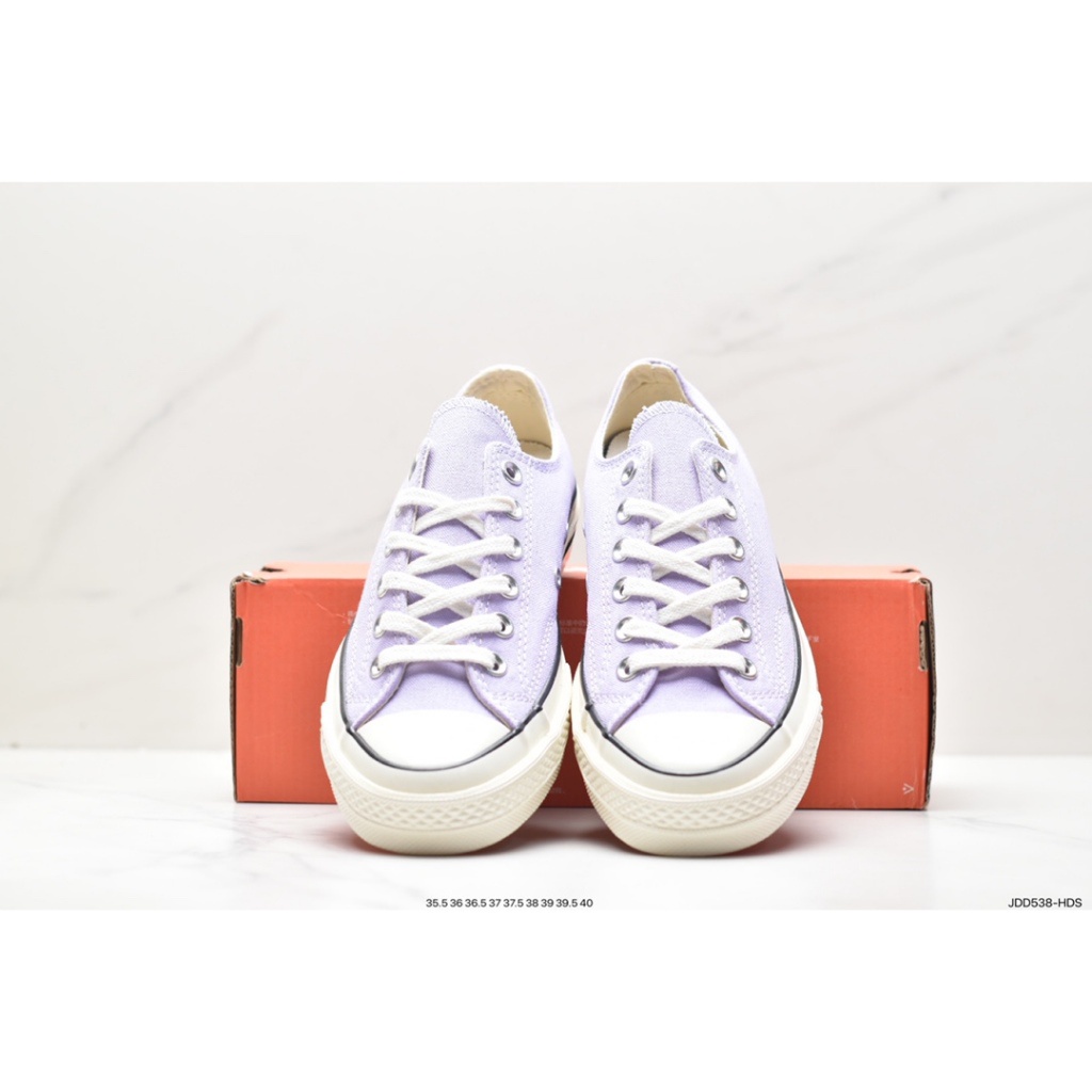 Authentic Convese 1970S Low แสงสีม่วงขาว แฟชั่นสูงผ้าใบลำลองร้อยรองเท้า ...