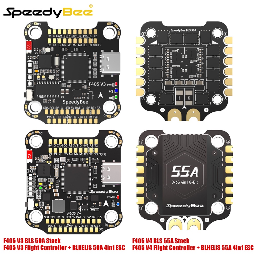 Speedybee F405 V3/V4 FC ESC Stack 3-6S Lipo BLS 50A/55A ESC สําหรับโดรน ...