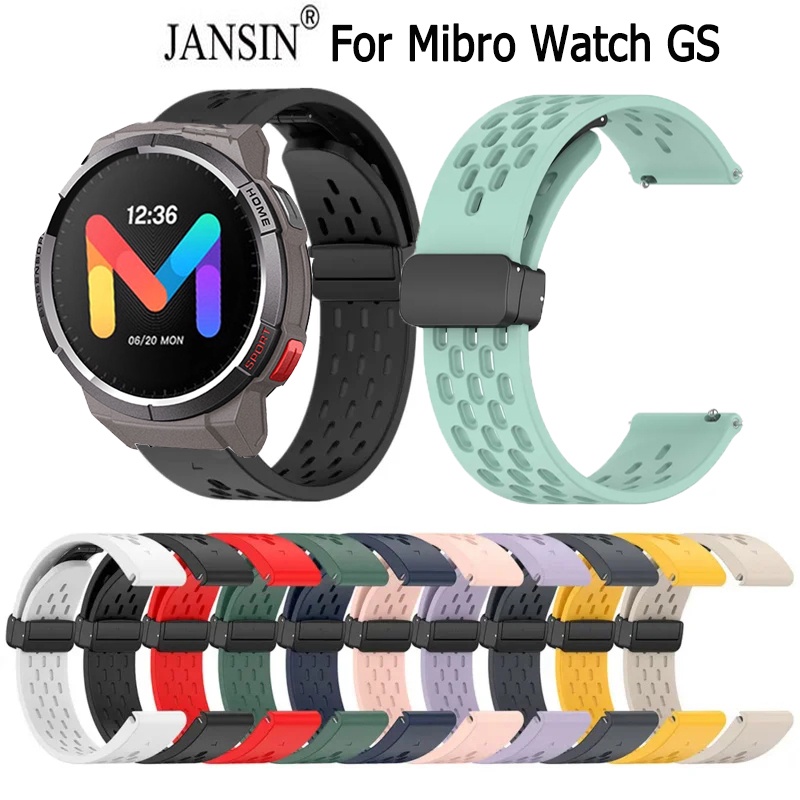 JANSIN สายนาฬิกา ยางซิลิโคน ตัวล็อคสายแม่เหล็ก Mibro Watch GS | Shopee ...