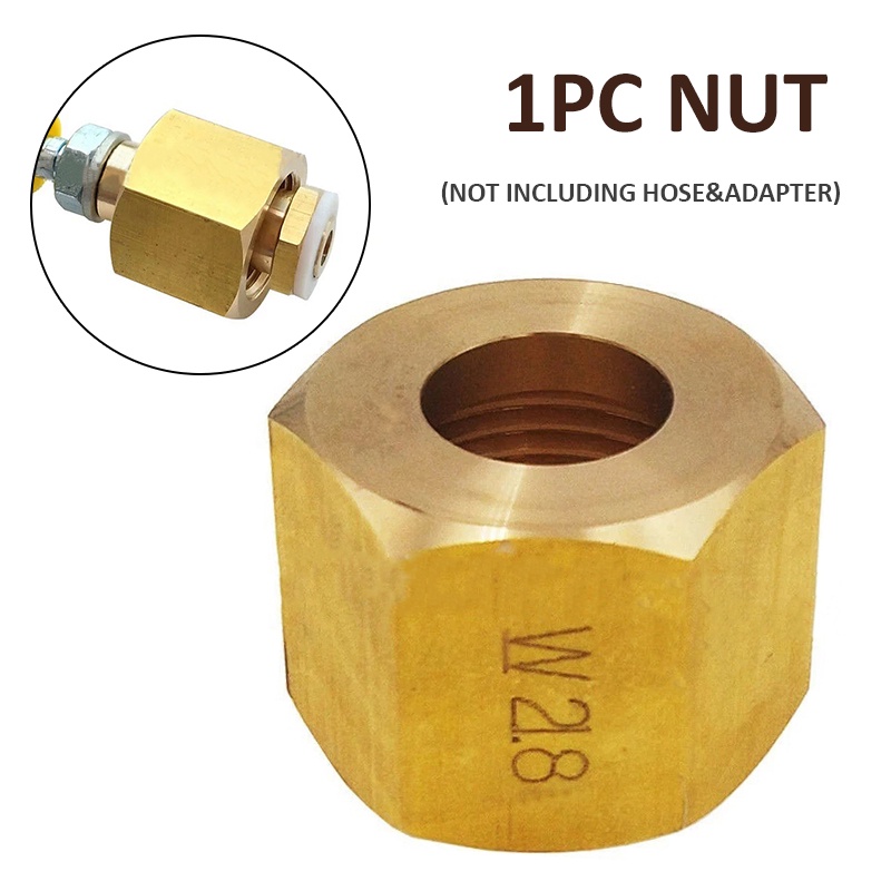 Brass W21.8-14 Nut for Soda Machine External Hose CO2 Cylinder Refill ...