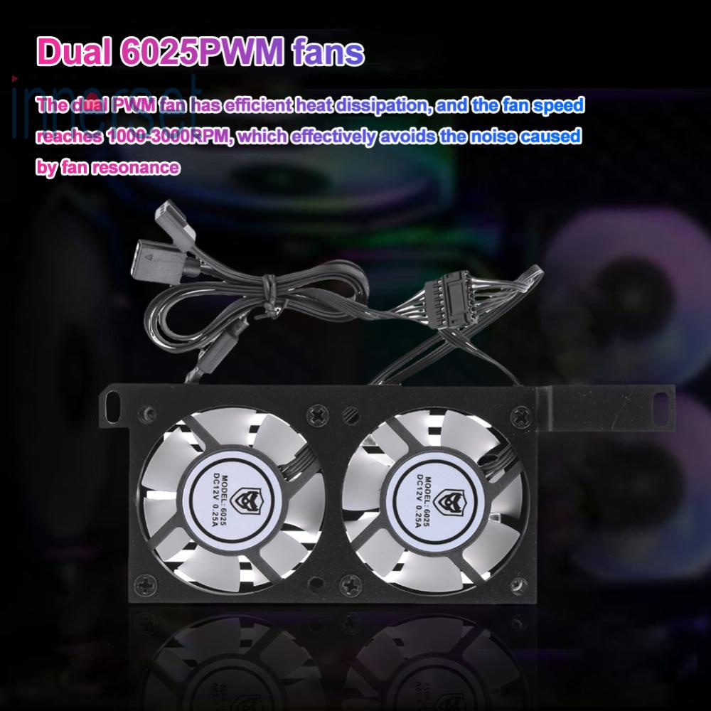 พัดลมระบายความร้อน เสียงรบกวนต่ํา Argb Syn พร้อมพัดลมคู่ 60 มม 5v สําหรับ Ddr Ddr2 Ddr3 Ddr4