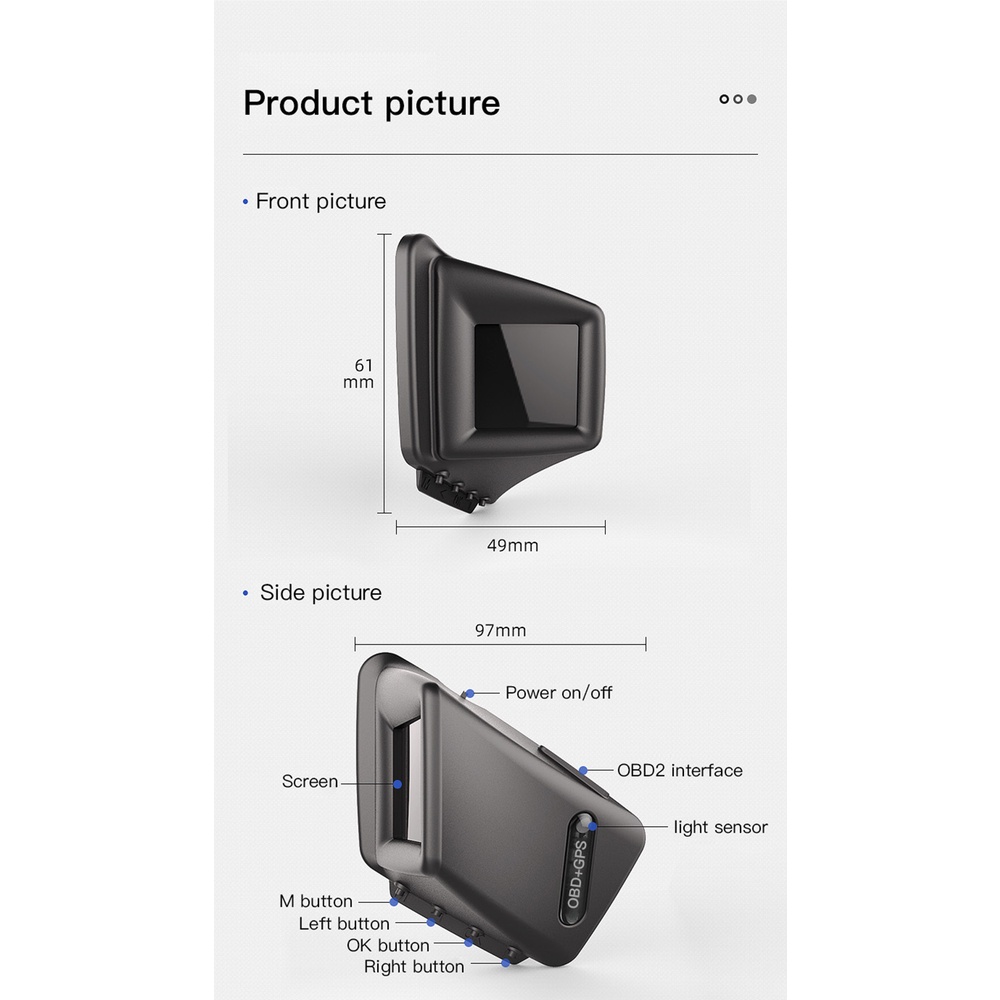 A401 ใหม่ เครื่องวัดอุณหภูมิดิจิทัล OBD Meter OBD2+GPS HUD สําหรับ ...