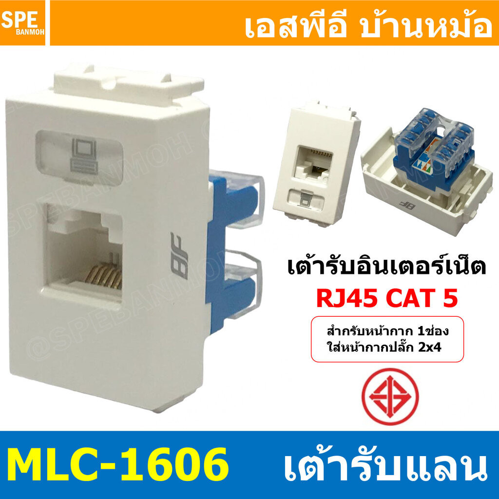 [ 1ชิ้น ] MLC-1606 เต้ารับคอมพิวเตอร์ RJ45 CAT5E Data Modular Jack ...