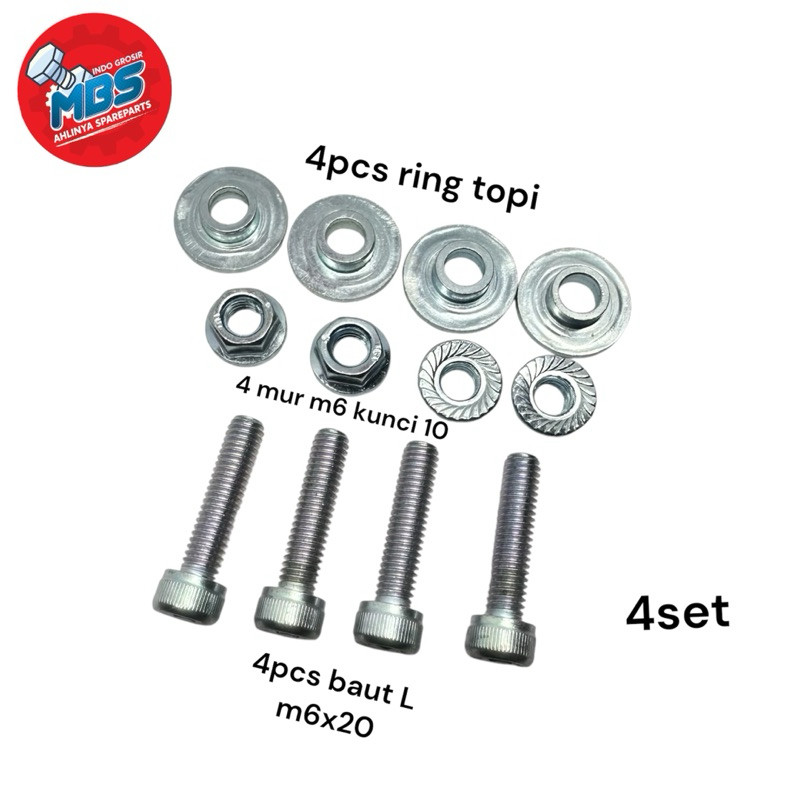 4 ชุด bolt boss แหวน 10 L m6x20 nut m6 bolt แหวนน็อตชุดหมายเลขแผ่นเดิม ...