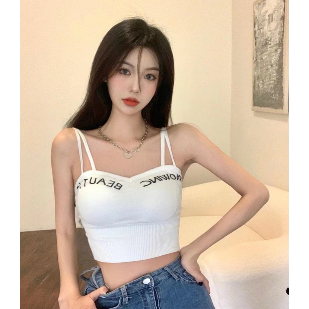 Zh ตัวอักษรถัก Camisole สีเทา GT ฟรีขนาด 80 62 50 กก. Shop Lzboi_4 th ...