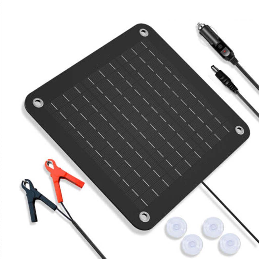 10W 12V Portable Solar Panel Trickle Charger Car Battery Maintainer for ...