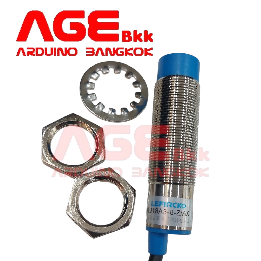LJ18A3-8-Z/AX Inductive Proximity Sensor Switch, M18, NPN, NC, 6-36VDC เซนเซอร์ตรวจจับโลหะระยะ ...