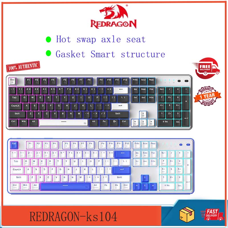 R REDRAGON KS104 คีย์บอร์ดเกมมิ่งไร้สาย บลูทูธ สามโหมด สําหรับคอมพิวเตอร์ตั้งโต๊ะ | Shopee Thailand