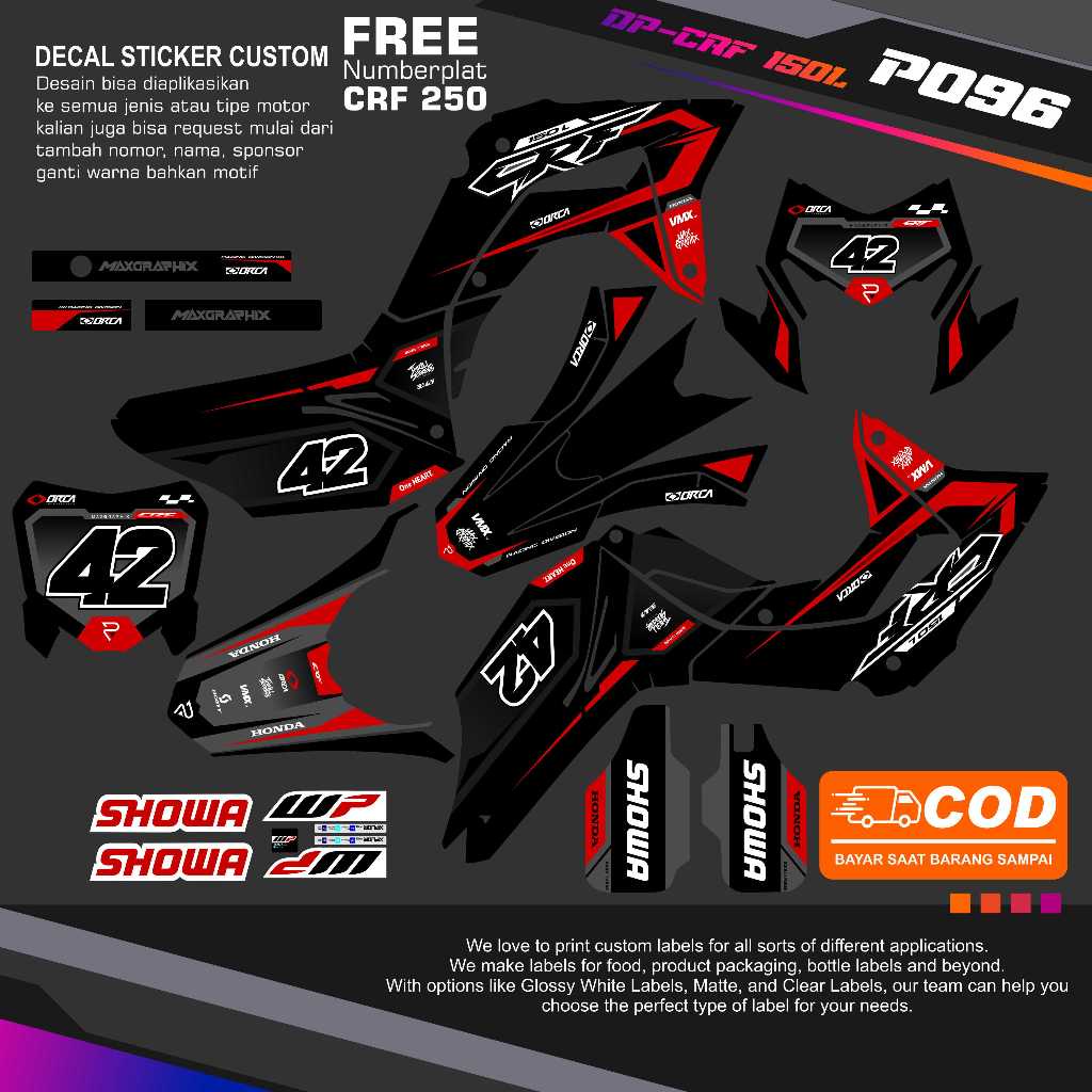 รูปลอก Crf 150L สติ๊กเกอร์ Crf Decal Fullbody Crf Lis Keren Viral รหัส ...
