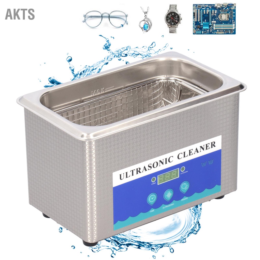 AKTS เครื่องซักผ้าอัลตราโซนิก Timed Cleaner สำหรับทำความสะอาดแหวนเครื่องประดับ DK‑009A 0.9L 35W ...