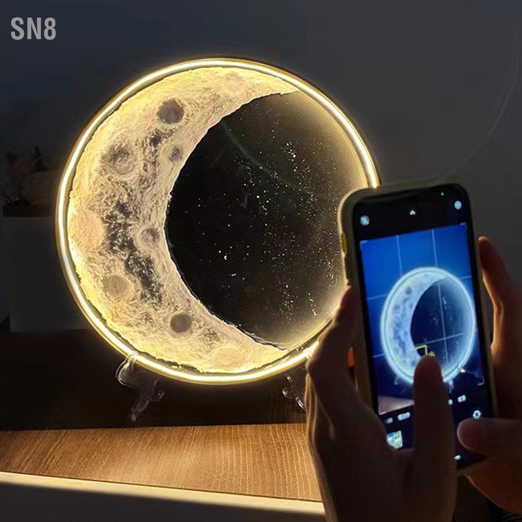 SN8 Moon Night Light โคมไฟตกแต่งบ้าน ไฟข้างเตียงสำหรับห้องนอนสำนักงาน ...