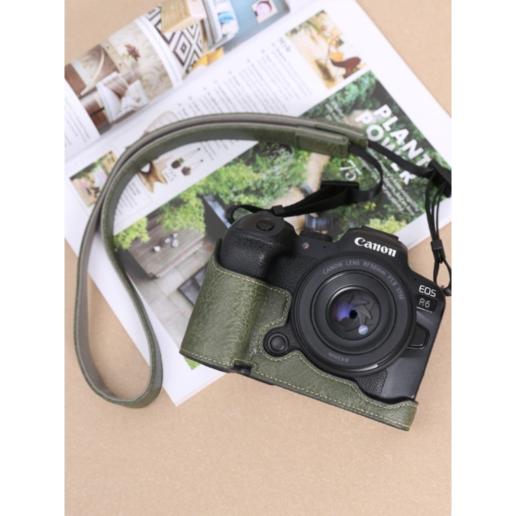 เคสกระเป๋าใส่กล้อง แบบหนัง สําหรับ Canon R10 R5 R6 R6II R100 R50 R8 RP ...