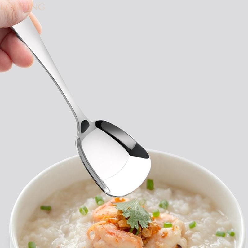 Louting 5 ชิ้นช้อนขนมหวานและเสิร์ฟสแตนเลสที่มีเสถียรภาพพร้อมดีไซน์ก้น ...