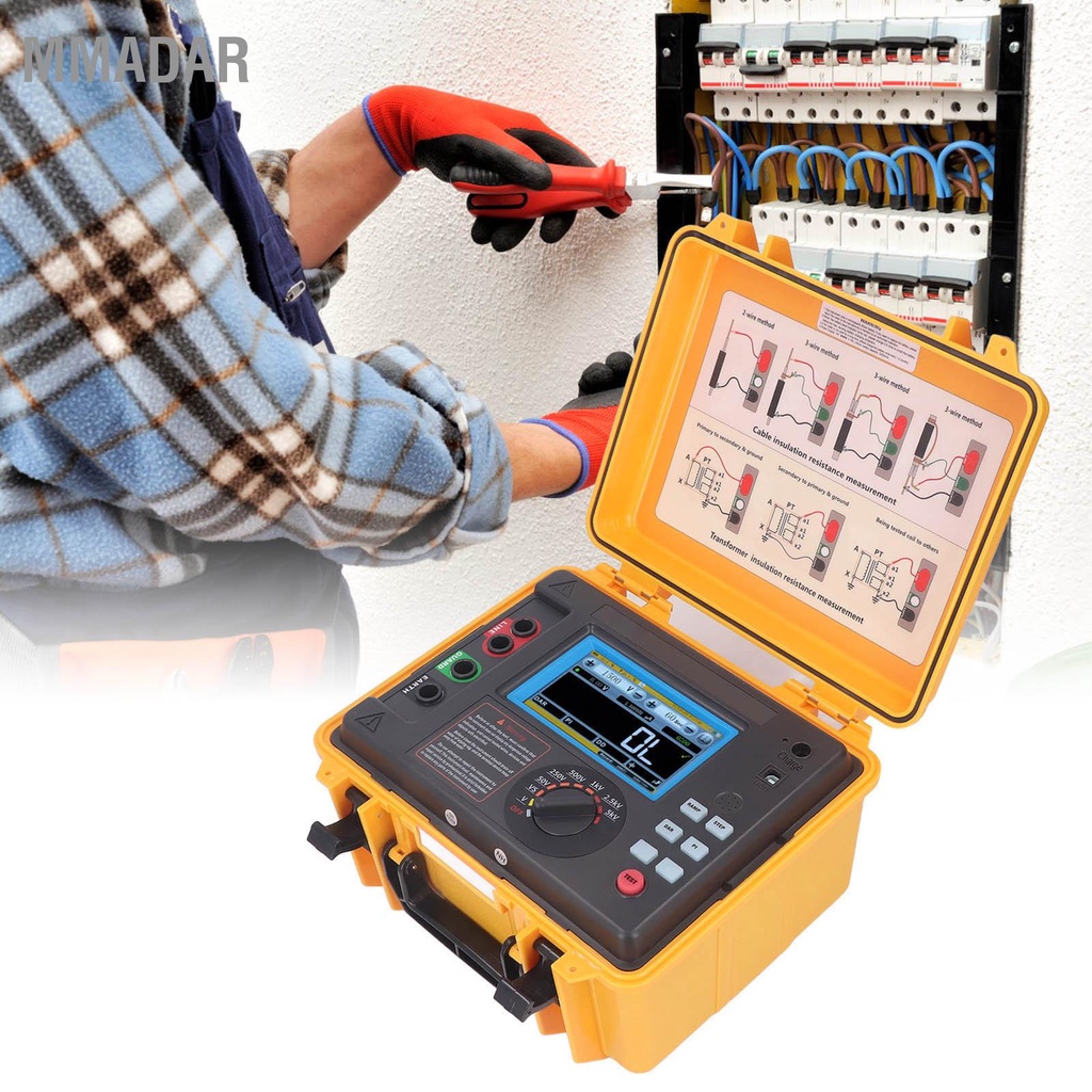 MMADAR เครื่องวัดความต้านทานฉนวนไฟฟ้าแรงสูงที่แม่นยำ Earth Ground Clamp ...