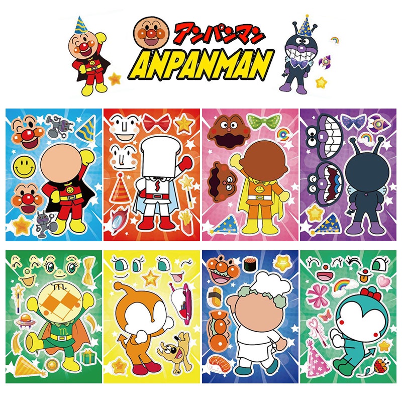 สติกเกอร์ ลายการ์ตูน Anpanman and His Friends DIY สําหรับติดตกแต่งใบ ...