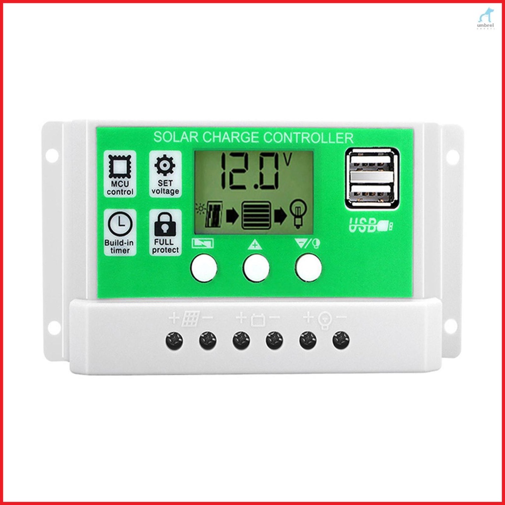 Reliable 60A Solar Charger Controller 12V/24V Auto PWM Controllers LCD ...