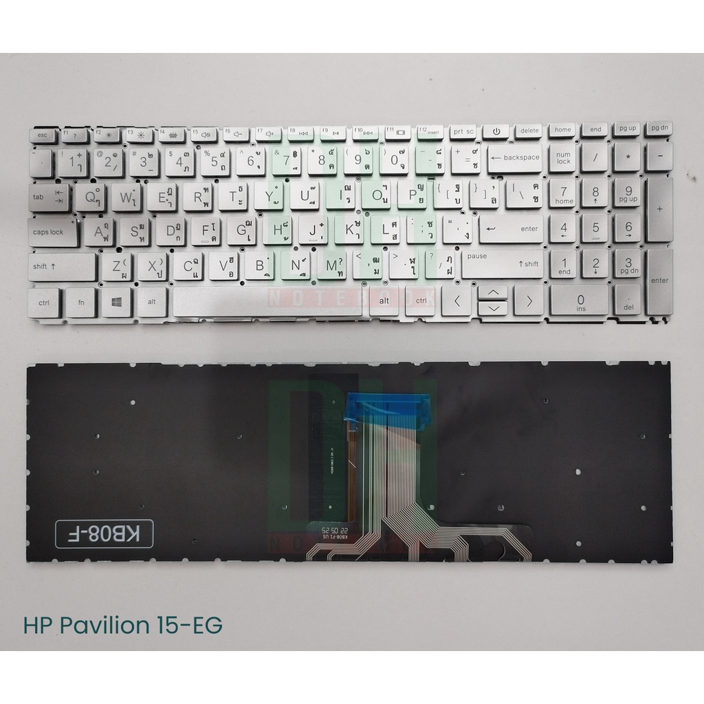 แป้นพิมพ์ คีย์บอร์ดโน๊ตบุ๊ค HP PAVILION 15-EG, 15-EH Laptop Keyboard มีไฟ สีเงิน | Shopee Thailand