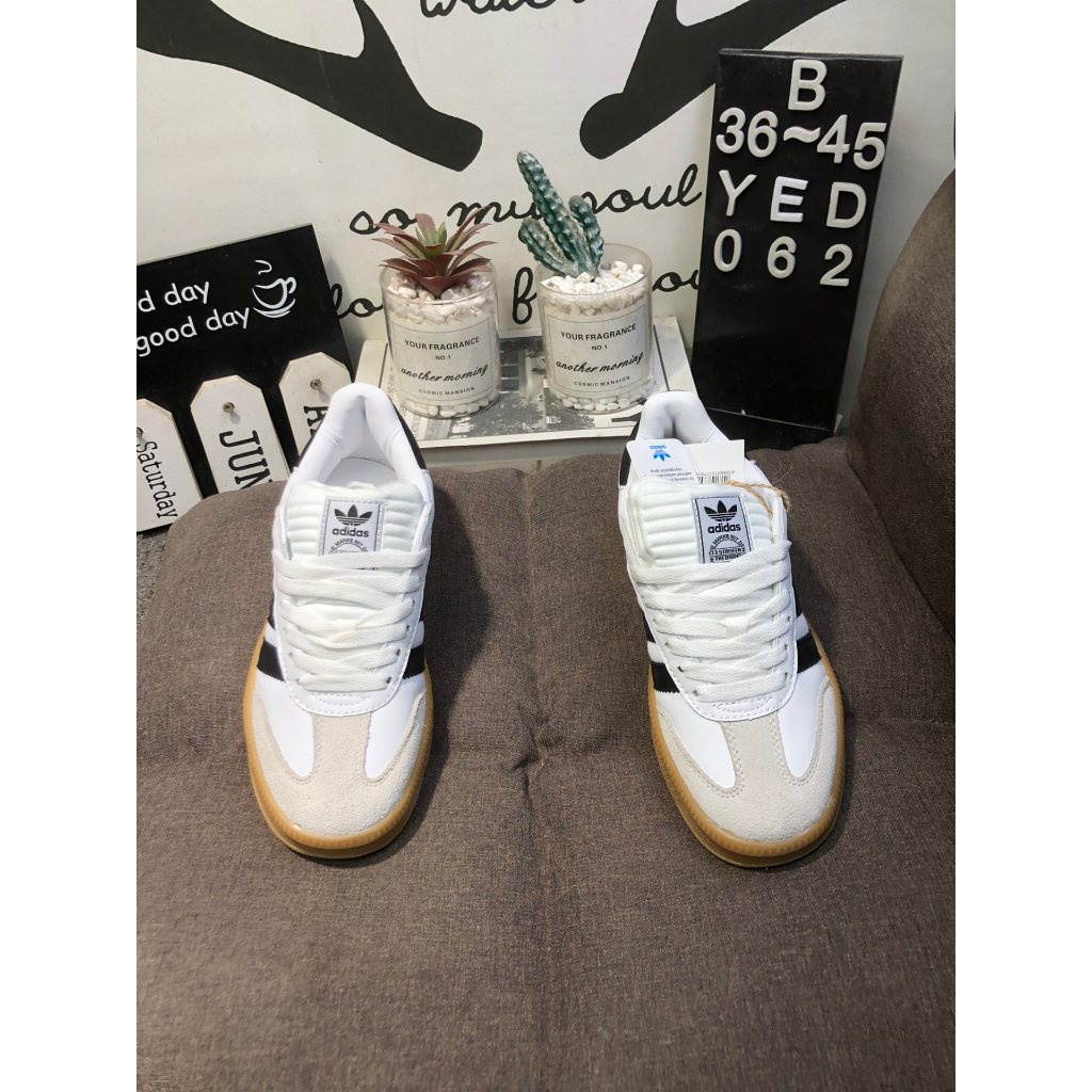 genuine Adidas Originals Samba OG white รองเท้ากีฬาลำลองสำหรับผู้ชาย ...