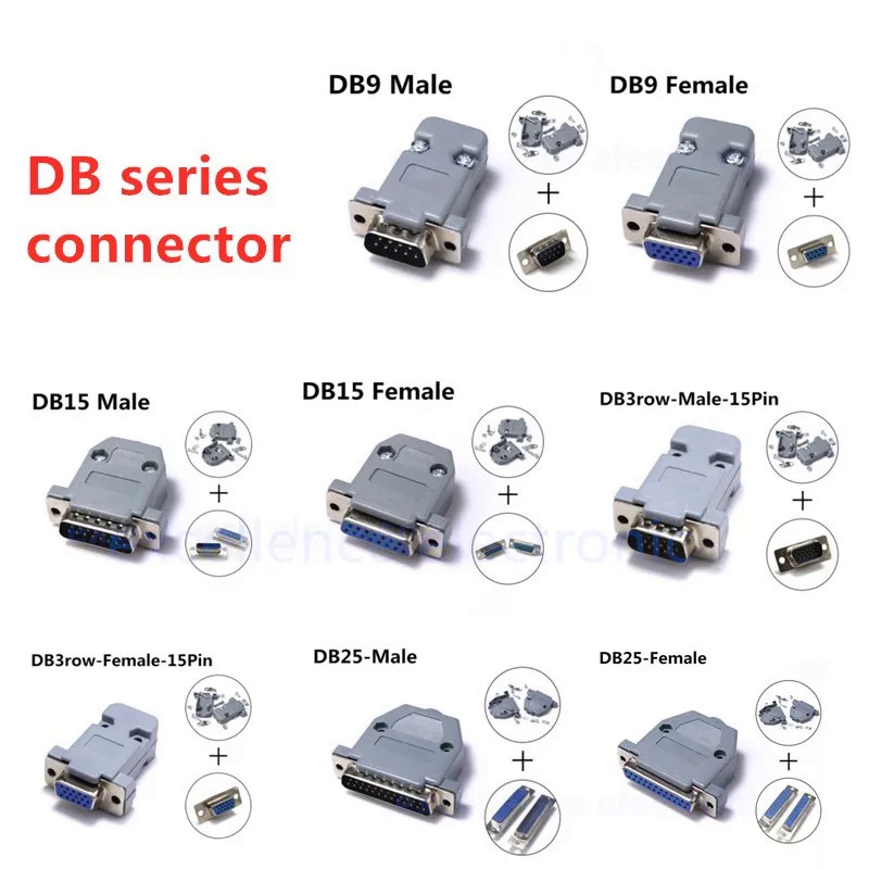 2 ชุด DB Serial Adapter Connector Plug D ประเภท RS232 COM 9/15/25/37 ...