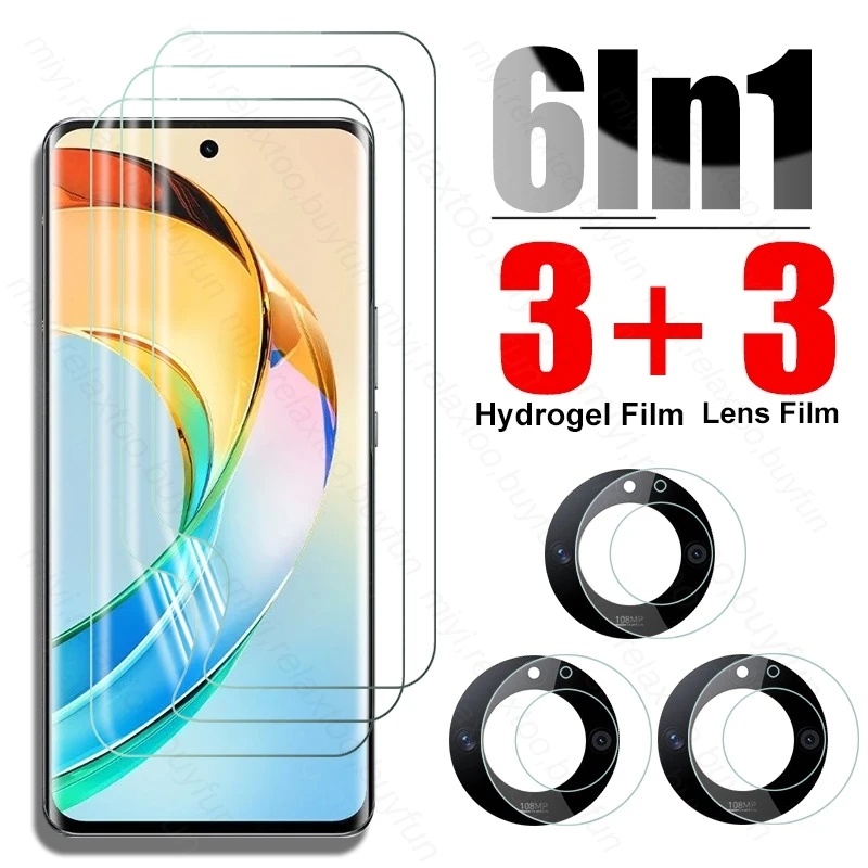 6 In 1 ฟิล์มไฮโดรเจลนิ่ม กันรอยหน้าจอ 999D สําหรับ Honor X9b 5G ...