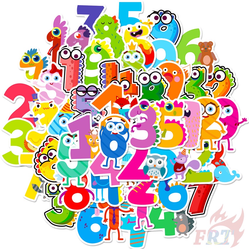 50Pcs/Set Funny Animal Numbers Series 01 Kids Reward Stickers DIY ...