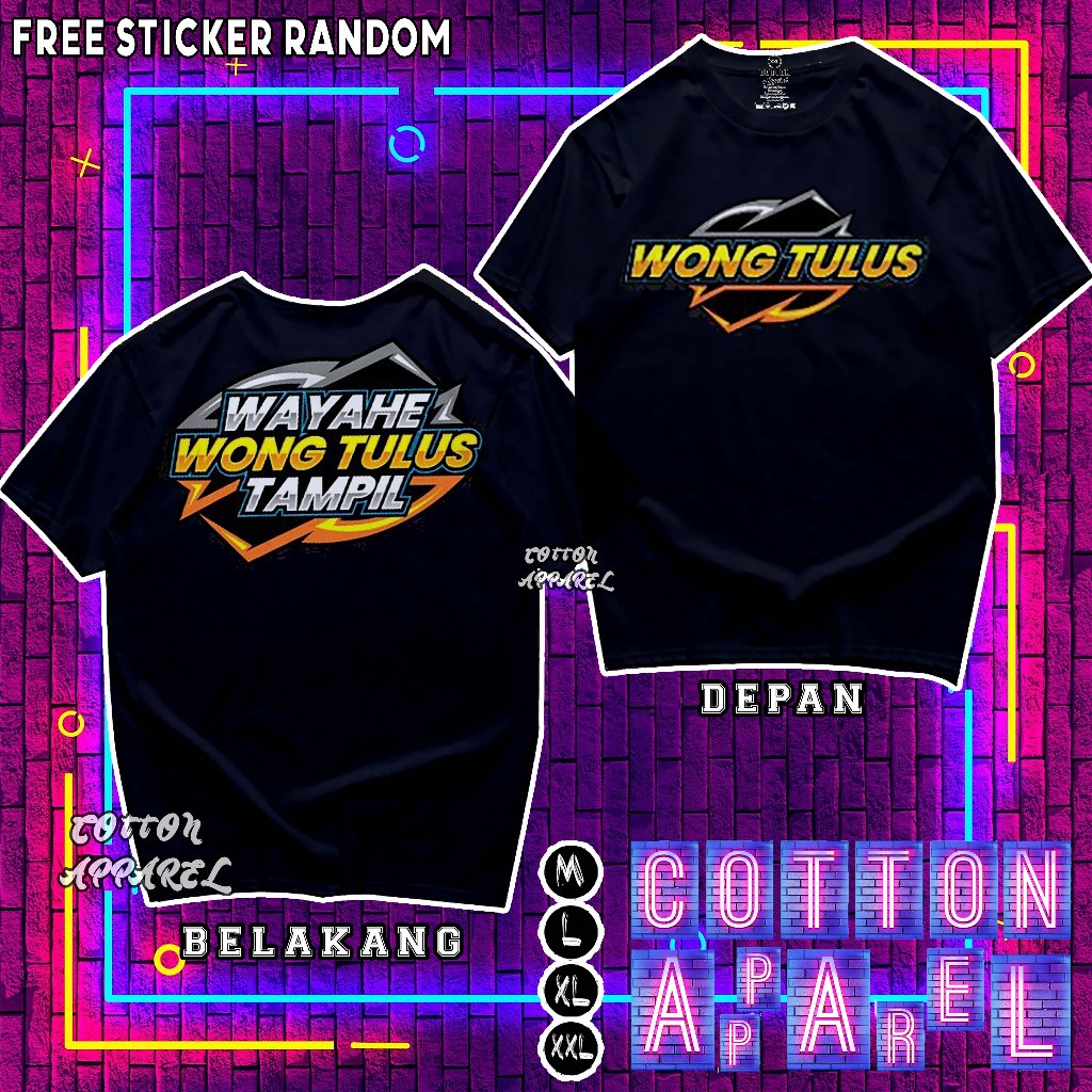 เสื้อยืด เสื้อยืด พิมพ์ลาย Wong Tulus Wayahe Looks Premium Free Sticker ...