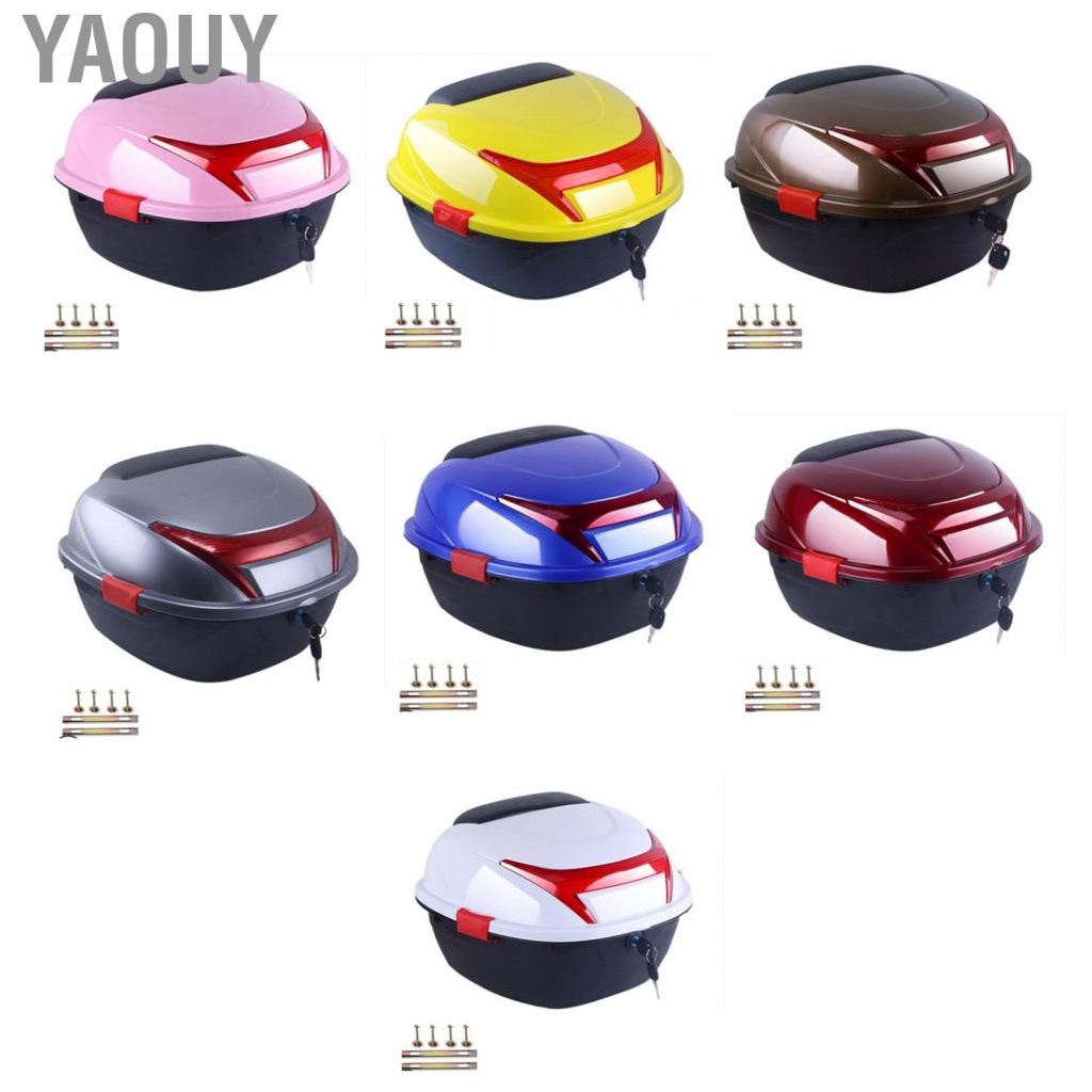 Yaouy Motorcycle Rear Box Helmet Luggage Storage Top Case Large ...