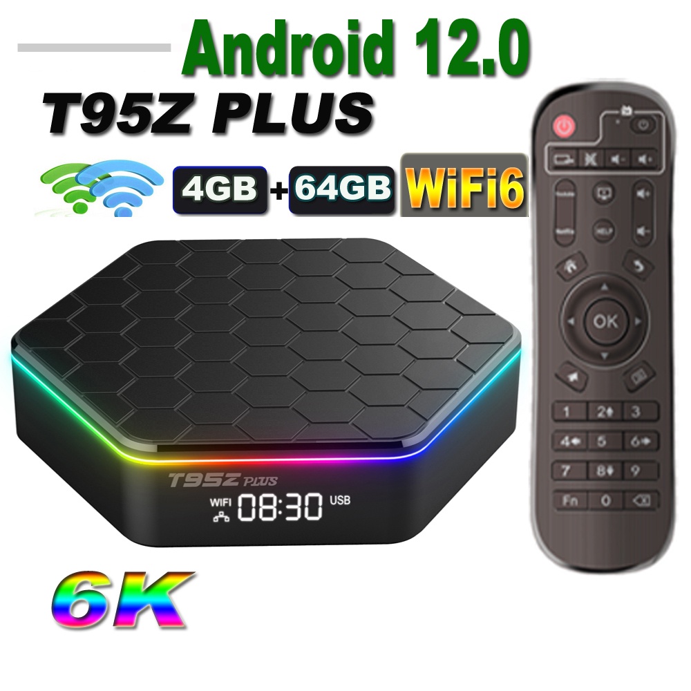 T95z PLUS กล่องทีวี Android 12 4K Quad Core Allwinner H618 RAM 2GB 4GB ...