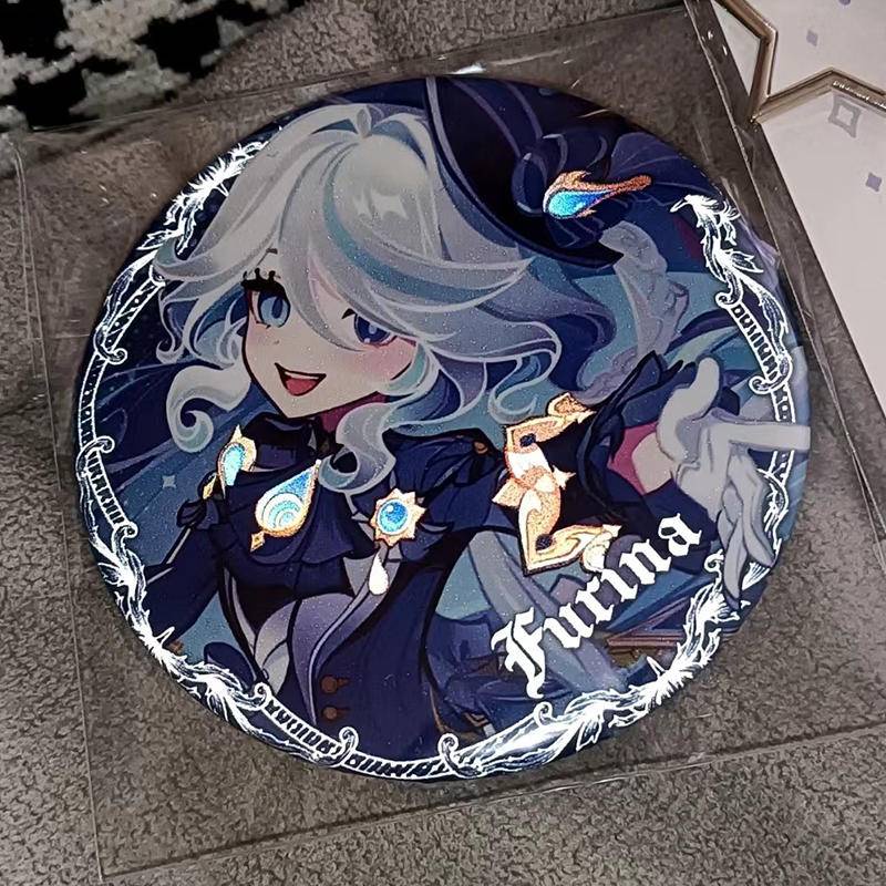 เข็มกลัดสะท้อนแสง รูปการ์ตูนอนิเมะเกม Genshin Impact Focalors Furina ...