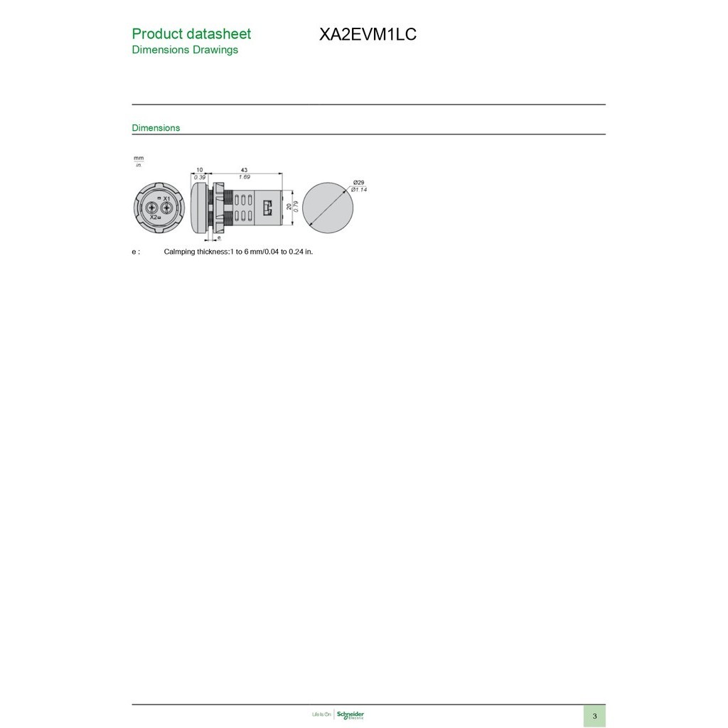 Schneider Electric - Pilot Lamp ไพลอตแลมป์ , ขนาด 22mm, สีขาว, แรงดัน ...