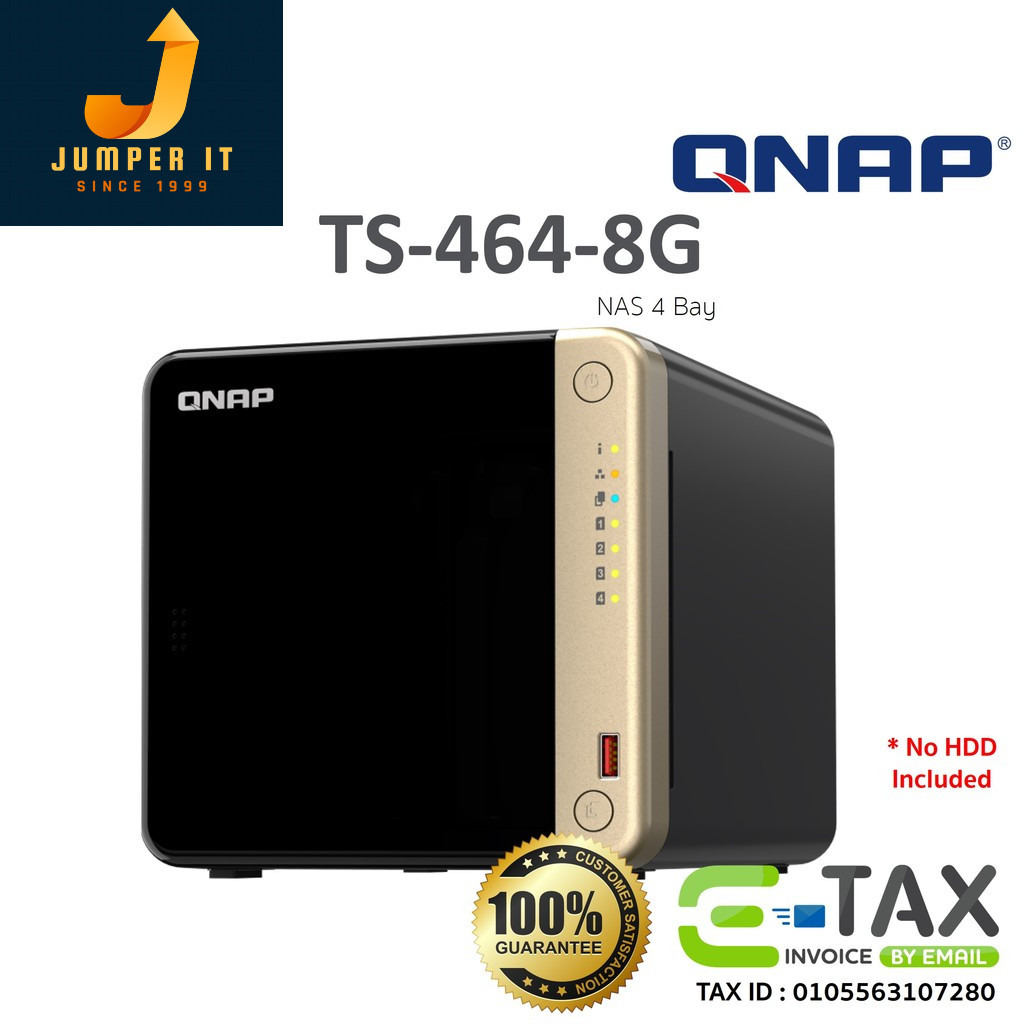 QNAP TS-464-8G NAS อุปกรณ์จัดเก็บข้อมูลบนเครือข่าย (HDD 4-Bays, N5095 4 Cores, 8GB DDR4) สินค้า ...