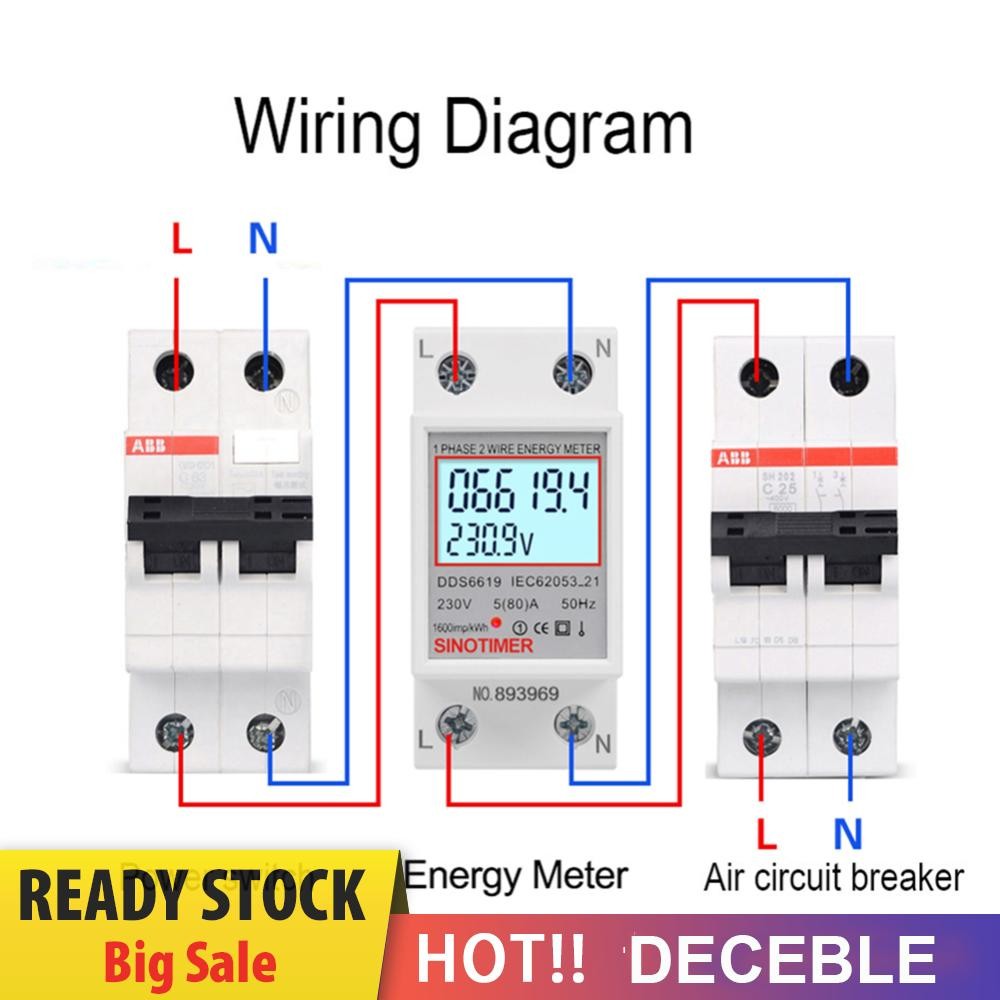 Digital Electric Energy Monitor จอแสดงผล LCD 220V 230V KWH มิเตอร์ไฟฟ้า ...